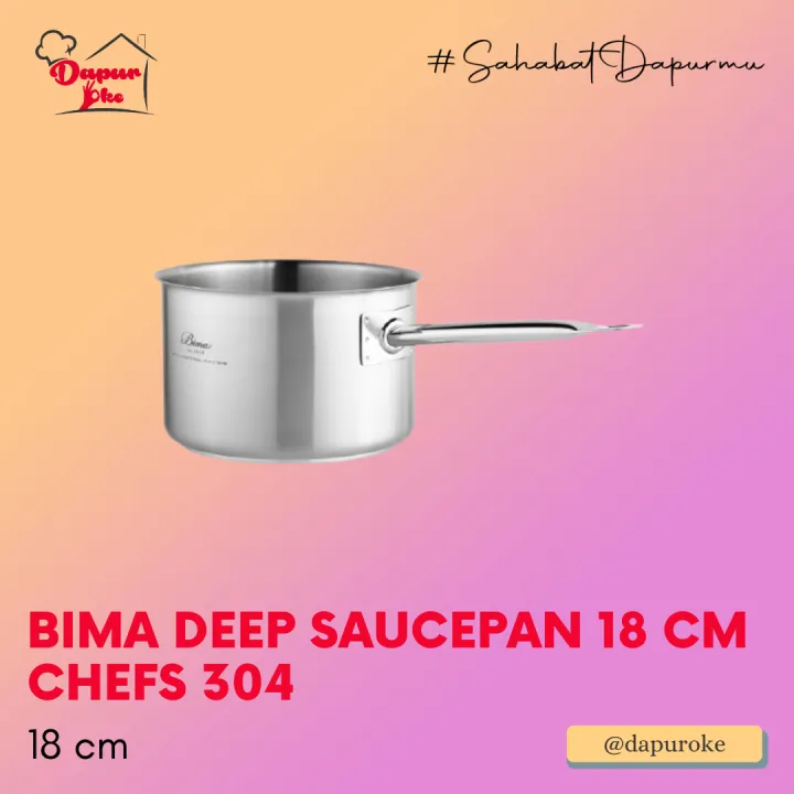 Bima Deep Saucepan 18 cm Chefs 304 / Panci Susu Stainless | Lazada ...