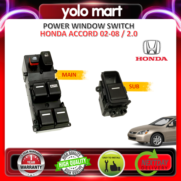 HONDA ACCORD 2.0 】 Power Window Switch - Main & Sub ( 2002 - 2008 / OEM ...