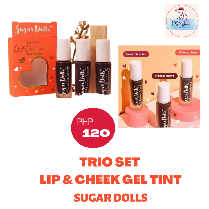 SUGAR DOLLS LIP & CHEEK TINT TRIO SET (3pc of 3ml Liptint) | Lazada PH