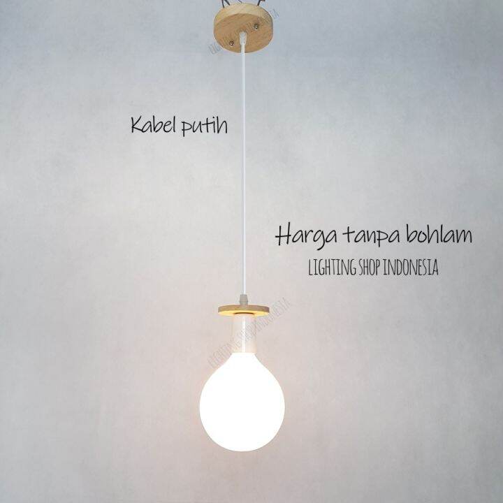 Lampu gantung kayu minimalis simple wood cafe | Lazada Indonesia