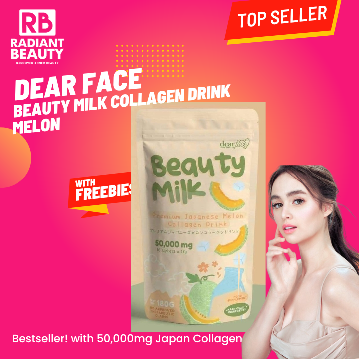 Premium Beauty COLLAGEN Milk Drink Melon by Dear Face 50000mg Japanese ...