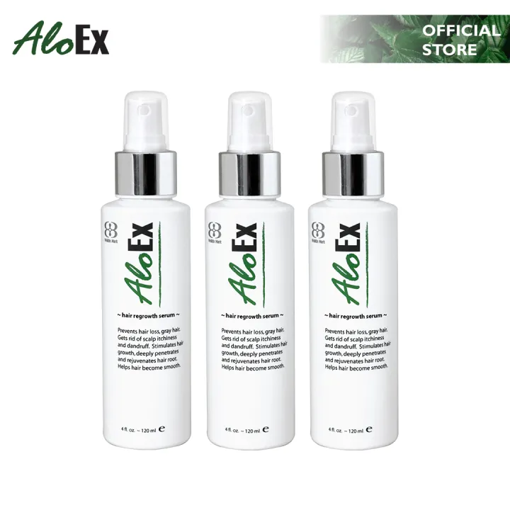 เซรั่มเพิ่มผมหนา AloEx Hair Regrowth Serum 120 ml 3 ชิ้น ส่งฟรี | Lazada.co.th