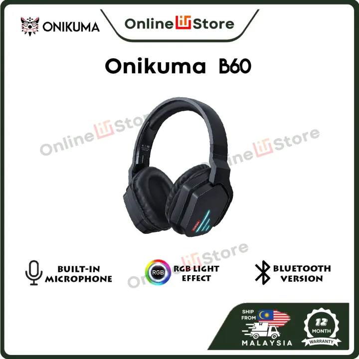 ONIKUMA B60 Bluetooth 5.0 Strong Bass Wireless RGB Professional Gaming ...