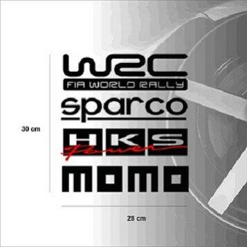 CUTTING STICKER MOBIL WRC SPARCO HKS POWER MOMO PAKET STIKER KACA BODY ...