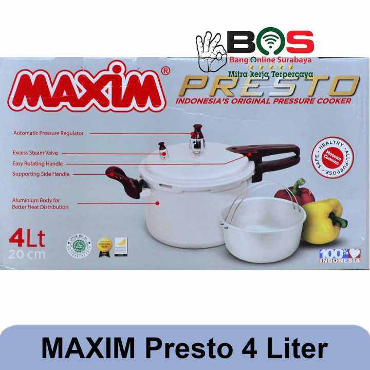 Panci Presto Maxim 4 Liter Diameter 20CM Pressure Cooker Maxim 4 Liter | Lazada Indonesia