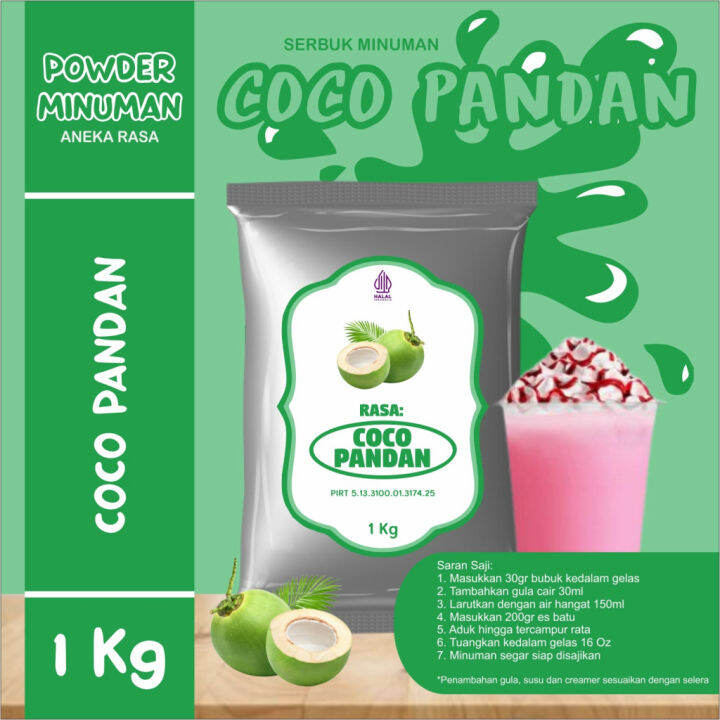 Bubuk Minuman Rasa Coco Pandan Bubuk Minuman Kekinian Cocopandan 1Kg ...