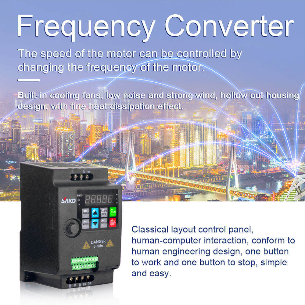 Single Phase AC220V Vector Inverter VFD Variable Frequency Converter ...