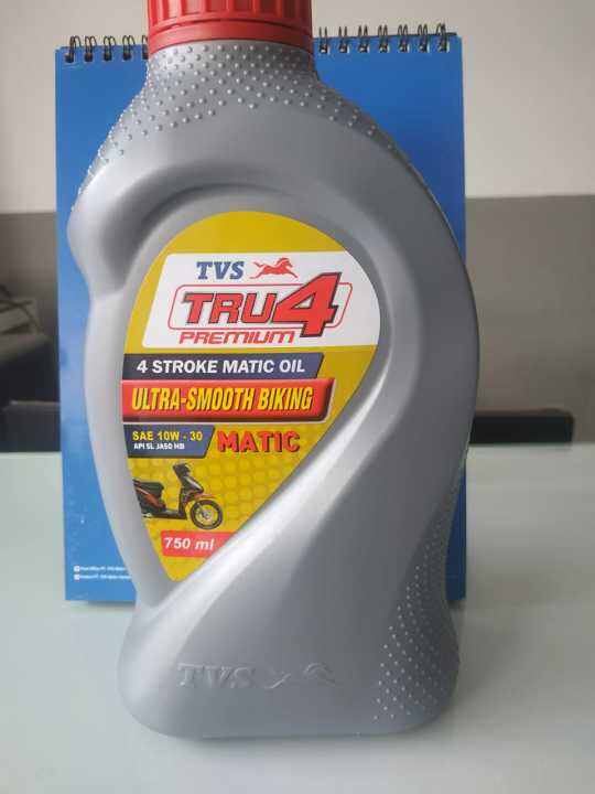 TVS Tru4 4T Engine Oil 750 ML & Tru4 Wheel Gear Box Oil Oli Mesin TVS ...