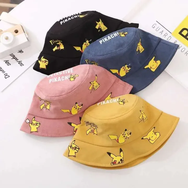 LIANLA Boys/Girls Sun Cap Children Kawaii Pikachu Hat Pokemon Bucket ...