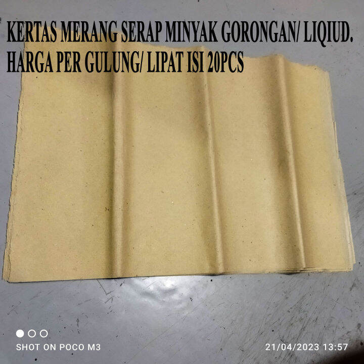 Kertas Merang alas gorengan/ kertas serap minyak gorengan/ liquid ...