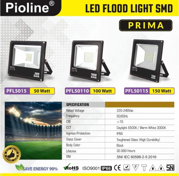 Lampu Sorot LED PIOLINE 50W / Tembak / Panggung / Outdoor / Taman ...