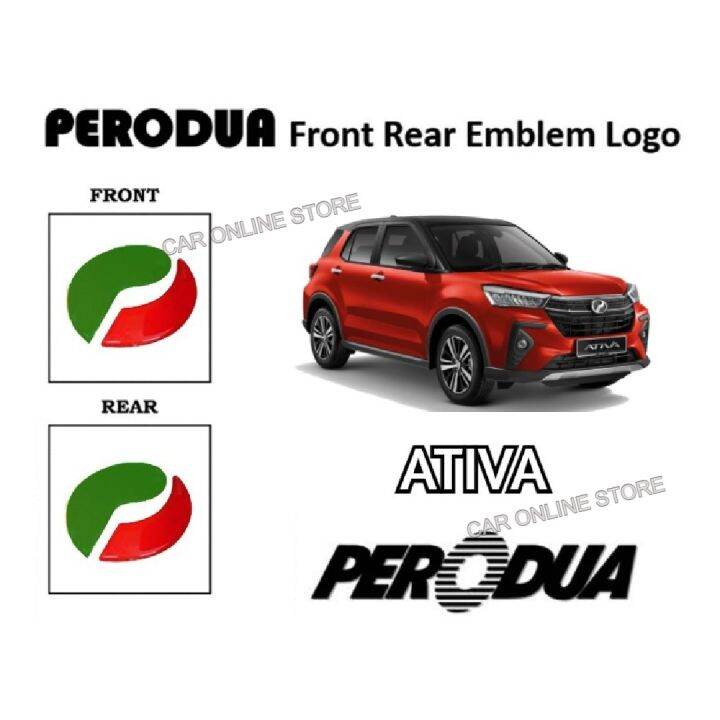 PERODUA ATIVA Emblem Logo Green Red Front Rear (2PCS) | Lazada