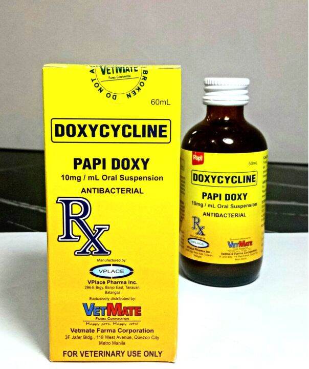 [RCG AGRIVET] Papi Doxy Cycline Antibacterial for Dogs and Cats (60ml ...