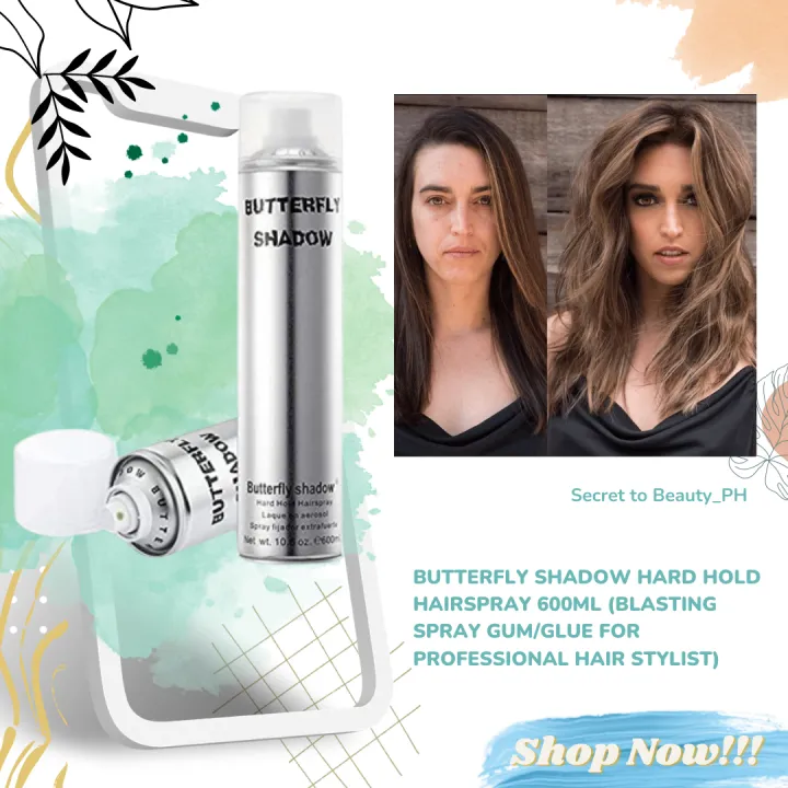 Butterfly Shadow Hard Hold Hairspray 600ml (Blasting Spray Gum/glue For ...