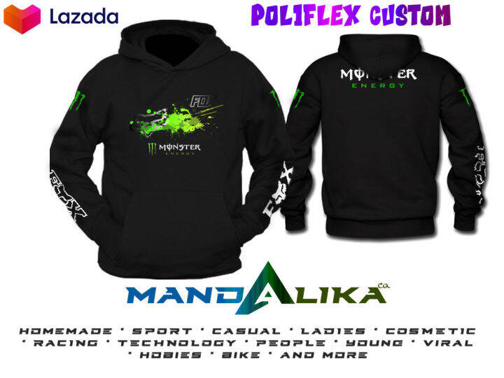 HOODIE RACING FOX MONSTER ENERGY CUSTOM | Lazada Indonesia