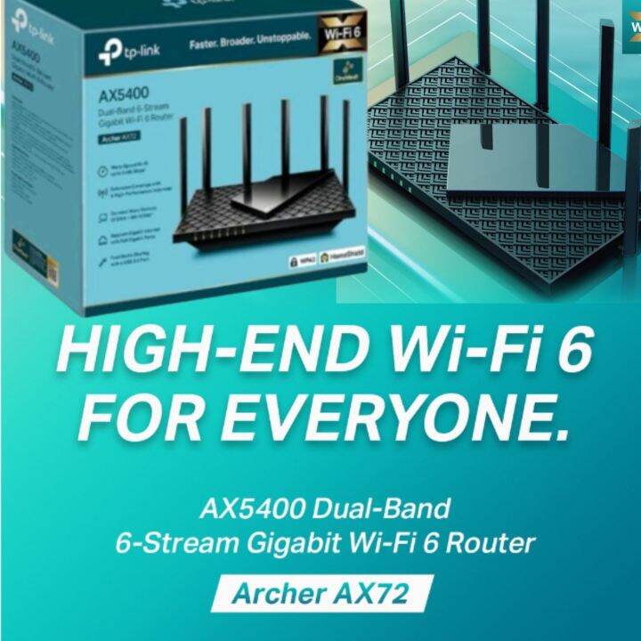 TP-LINK Archer AX72 AX5400 Dual-Band Gigabit WiFi 6 Router Wireless 6 ...