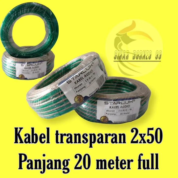 Kabel Transparan 2x50 dan 2x30 Panjang 20 Meter Full | Lazada Indonesia