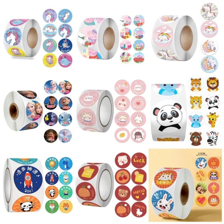 【Ready Stock】500pcs Cute rewards sticker roll with word motivational ...