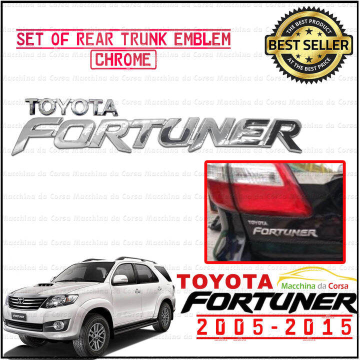 Toyota Fortuner 2005-2015 Toyota and Fortuner SET of Word Rear Trunk ...