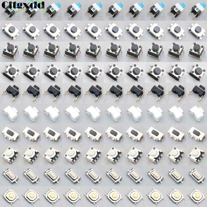 Cltgxdd Micro Switch 100PCS/lot 10Types Assorted Push Button Tact ...