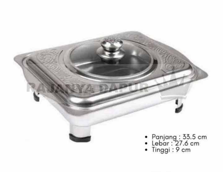 fast food dish 555 - tempat prasmanan segi stainless - tutup kombinasi ...