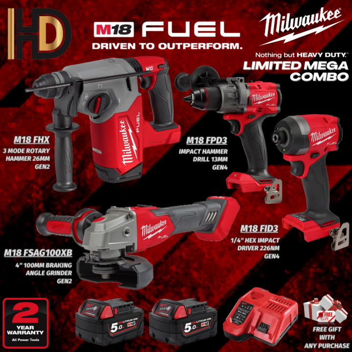 Milwaukee M18 4 IN 1 LIMITED MEGA COMBO / M18 Latest Model Combo Set ...