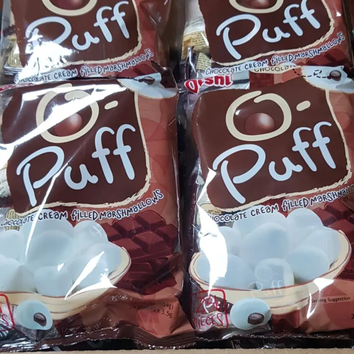 O Puff Chocolate Flavor Cream Filled Marshmallow 84g X 12 Packs | Lazada PH