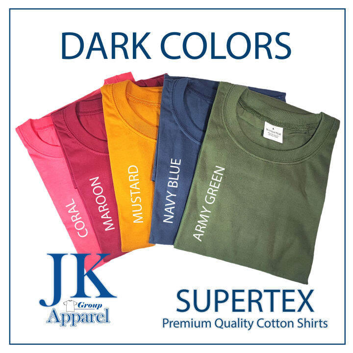 Plain T-Shirt Dark Colored Round Neck [SUPERTEX] | Lazada PH