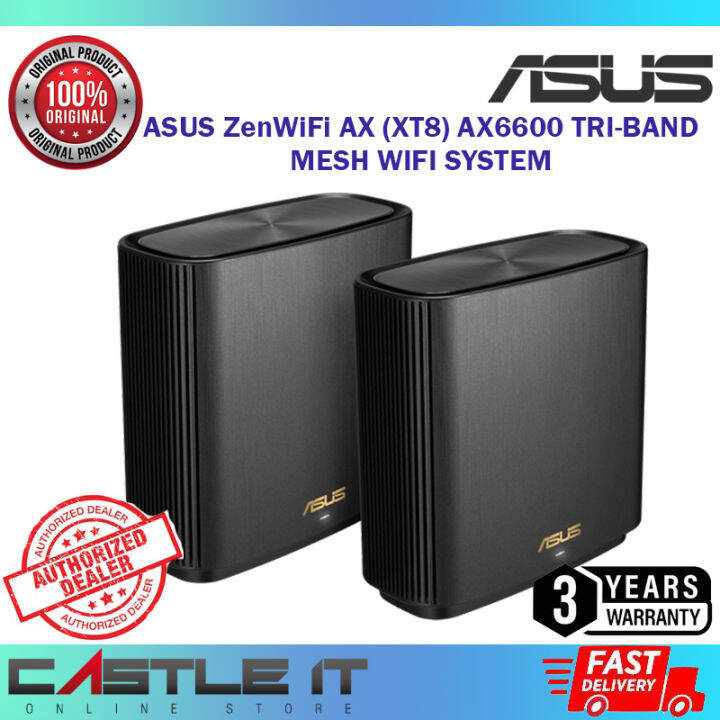 ASUS ZenWiFi AX XT8 AX6600 TRI-BAND 2.4Ghz + 5Ghz MESH WIFI 6 SYSTEM 2 ...