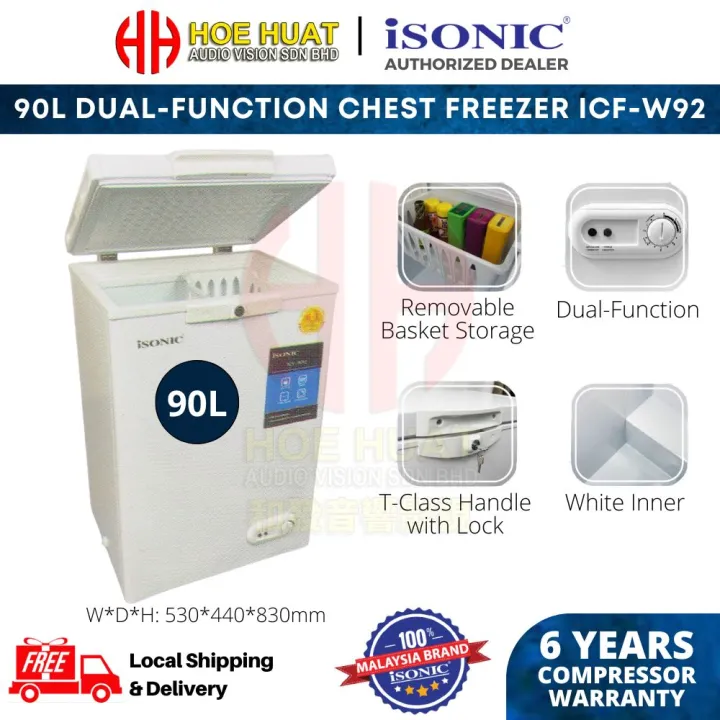 iSONIC ICF-W92 90L Dual Function (Chiller/Freezer) Chest Freezer ...