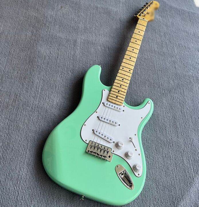 Classic Fender Stratocaster กีตาร์ไฟฟ้า Light Green Body Maple ...