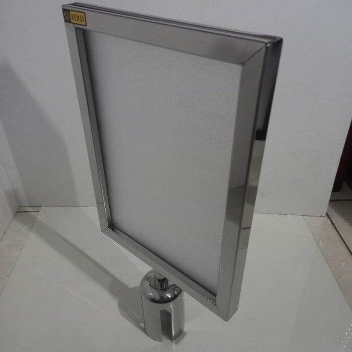 [COD] Sign Board Frame A4 Potrait Signage Stainless Papan Tiang Antrian ...