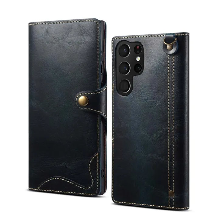 Genuine Leather Wallet Case for Samsung Galaxy S22 S22+ S22 Plus S22 ...
