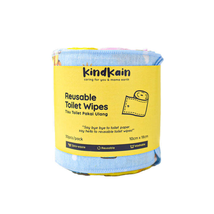 Kindkain Reusable Toilet Wipes / Tisu Toilet Pakai Ulang Isi 30 Pcs (10 ...