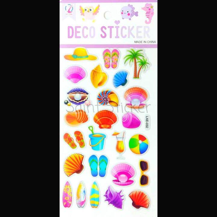 Gambar Tempel Sticker Timbul Stiker Anak Edisi Kerang Pantai Beach ...