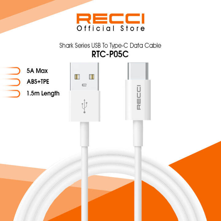 Recci Shark Series 5A Lightning / Type-C / Micro USB Data Cable 1.5m - RTC P05 | Lazada