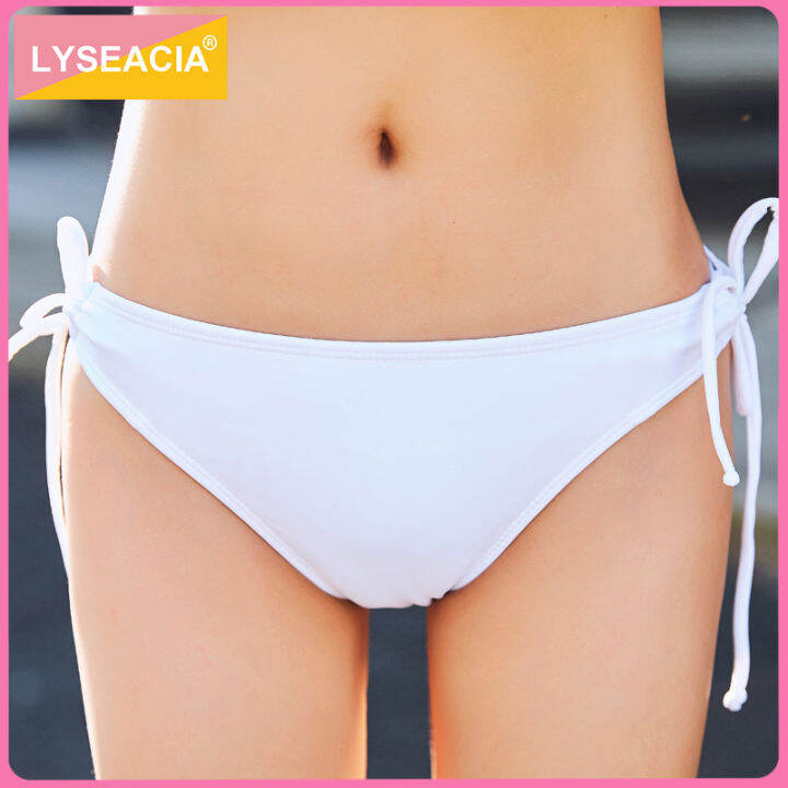 LYSEACIA 3 สีเอวต่ำบิกินี่กางเกงผู้หญิงชุดว่ายน้ำบิกินี่กางเกง drawstring ปรับเซ็กซี่ว่ายน้ำ ...