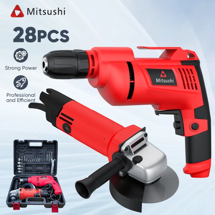 Mitsushi 28 Pcs Combo Set Multi-Purpose 4‘’Angle Grinder And variable ...