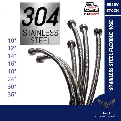 【Eco Hardware & Necessary】Heavy Duty Stainless Steel SUS304/PVC High Pressure Flexible Hose ...