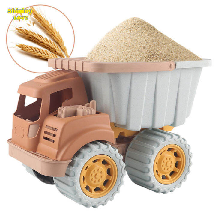 ShiningLove Simulation Dump Truck Beach Toy For Children Wheat Straw ...