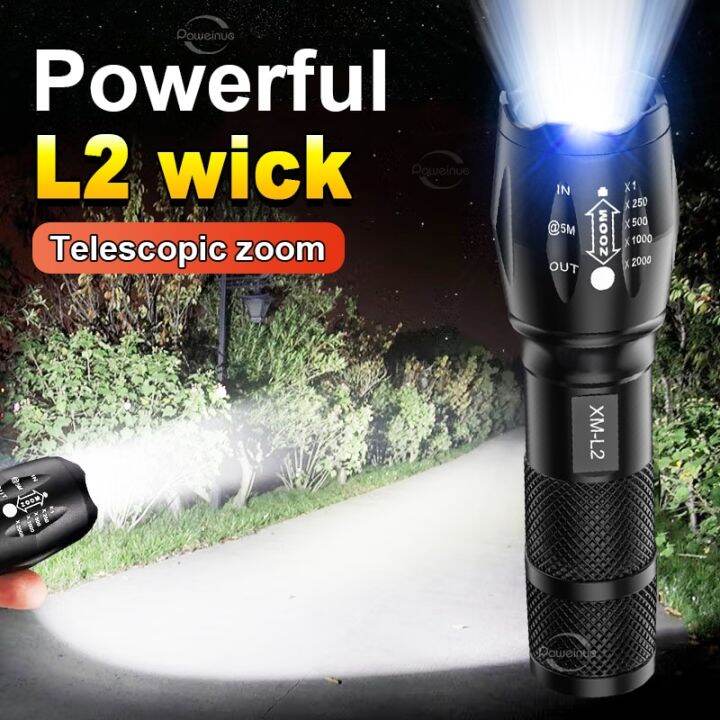 Super Bright XM-L2 LED Flashlight 18650 Rechargeable Torch Most ...