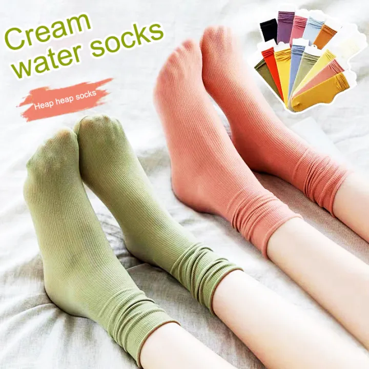 🔥Orfila Cute JK Socks Pure Color Cool Thin Breathable No Strangling ...