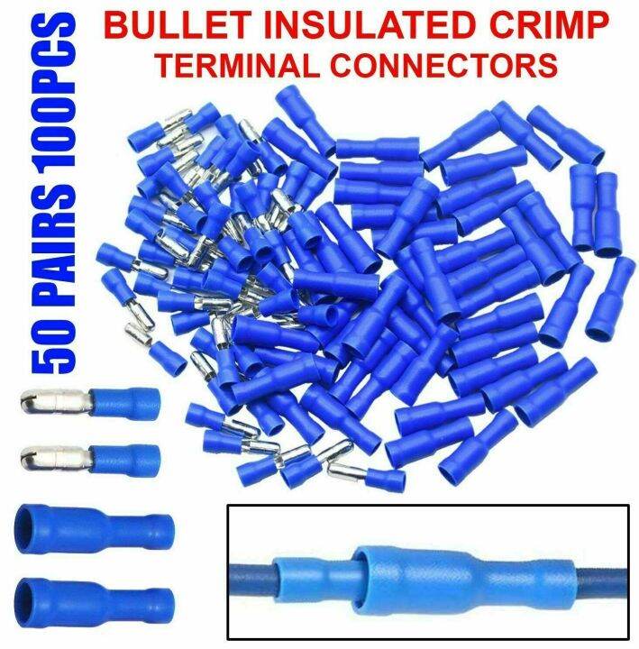 Tool Nest 100x Blue Insulated Crimp Terminals for Marine Applications ...