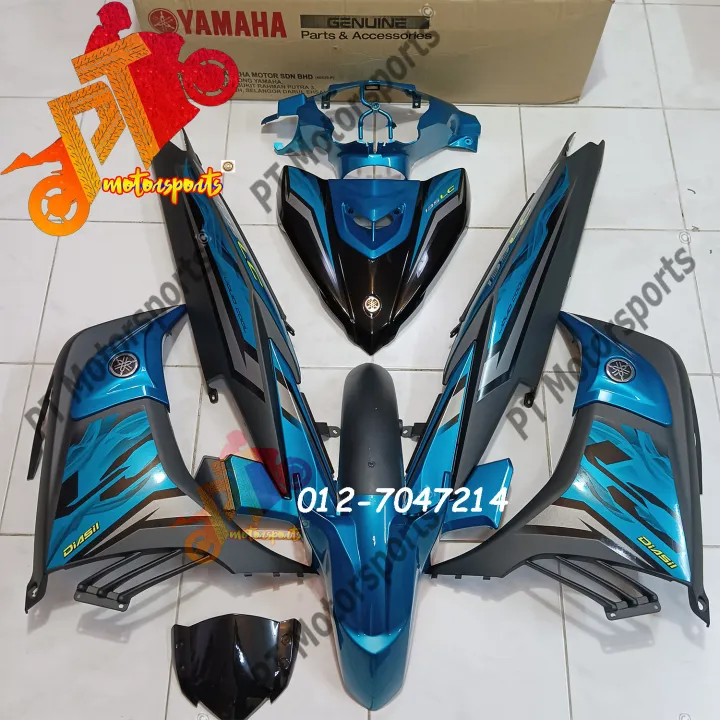 Yamaha LC 135 V7 pnp Cover Set V4 V5 V6 V7 Cyan Matt Black Sticker 19 ...