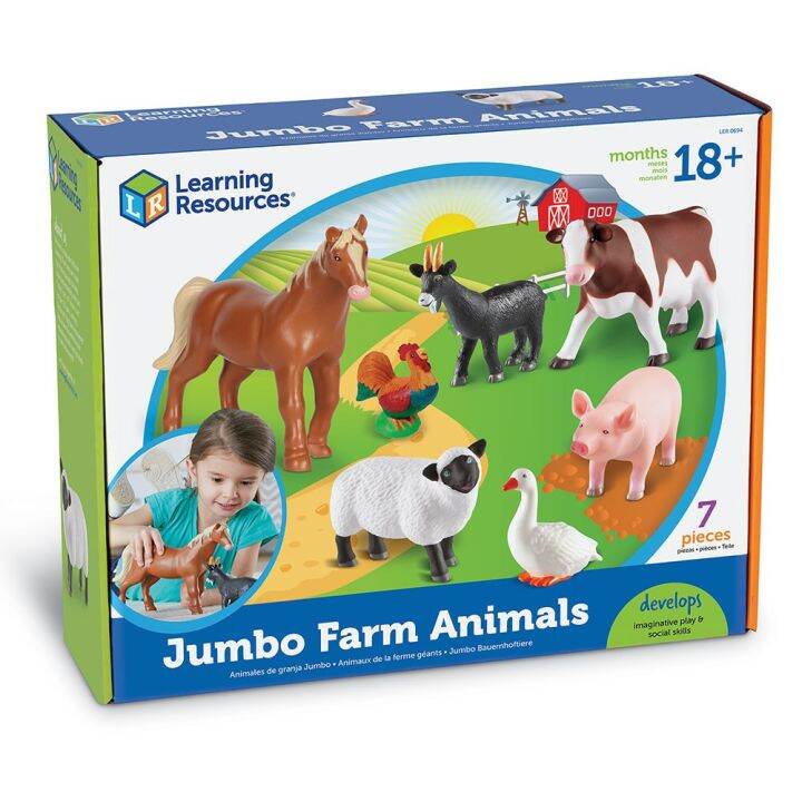 Learning Resources, Jumbo Farm Animals ชุดสัตว์เลี้ยงในฟาร์มขนาดจัมโบ้ ...