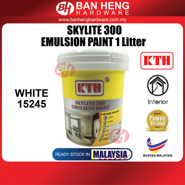 【Ready Stock in Malaysia】KTH SKYLITE 300 EMULSION PAINT 1L [WHITE 15245 ...