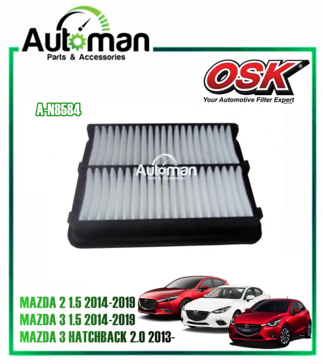 OSK A-N8584 AIR FILTER MAZDA 2, MAZDA 3 P501-13-3A0 | Lazada