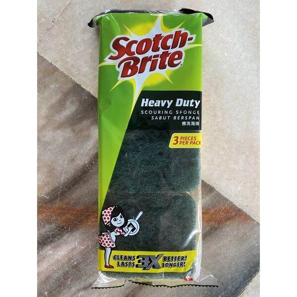 3M Scotch Brite Scouring Sponge (3's) Dish Pot Wash Cleaning Span Basuh ...