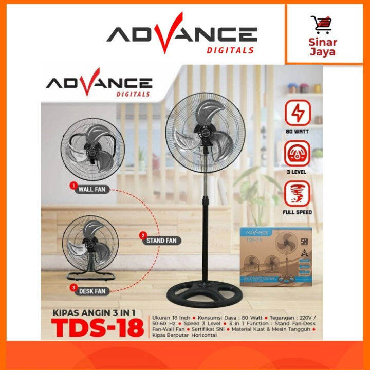ADVANCE TDS-18 Kipas Angin Tornado 18 Inci 3in1 (Kipas Angin Besi ...
