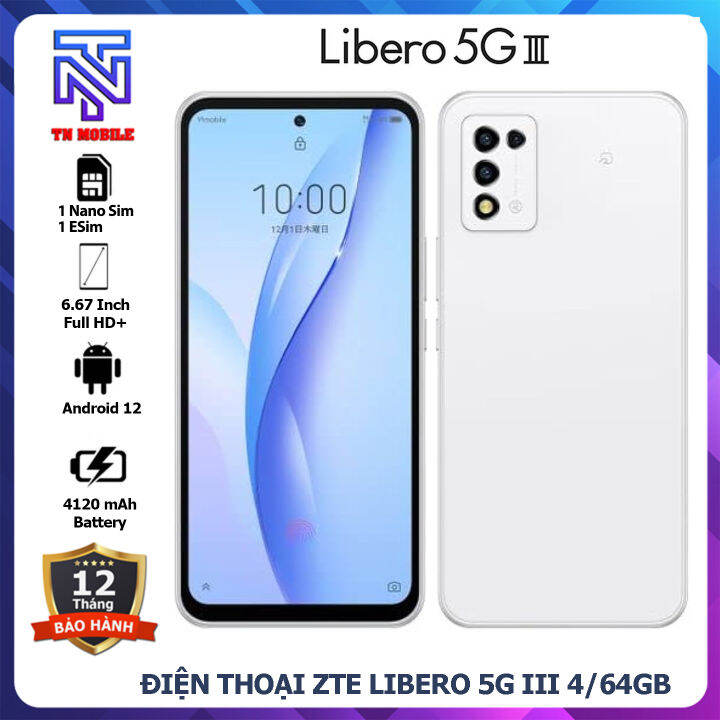 Điện thoại ZTE Libero 5G III (4/64GB) - Màn hình OLED, kháng nước IP57, MediaTek Dimensity 700 ...